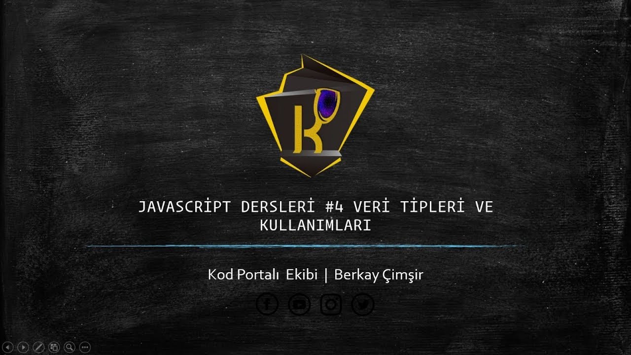 #4 Javascript Veri Tipleri 2019 (Sıfırdan İleri Seviye ) - YouTube