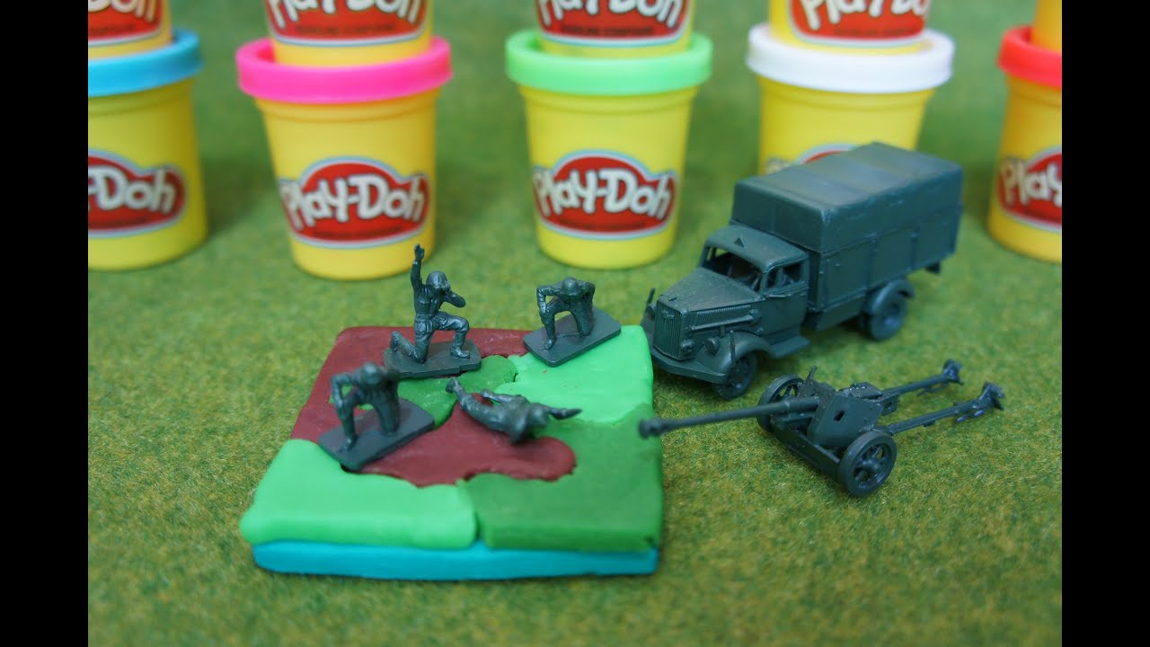 ปั้นดินน้ำมัน,ปั้นแป้งโดว์,เพลโดว์,ทหาร,Play Doh,Clay,Soldiers - YouTube