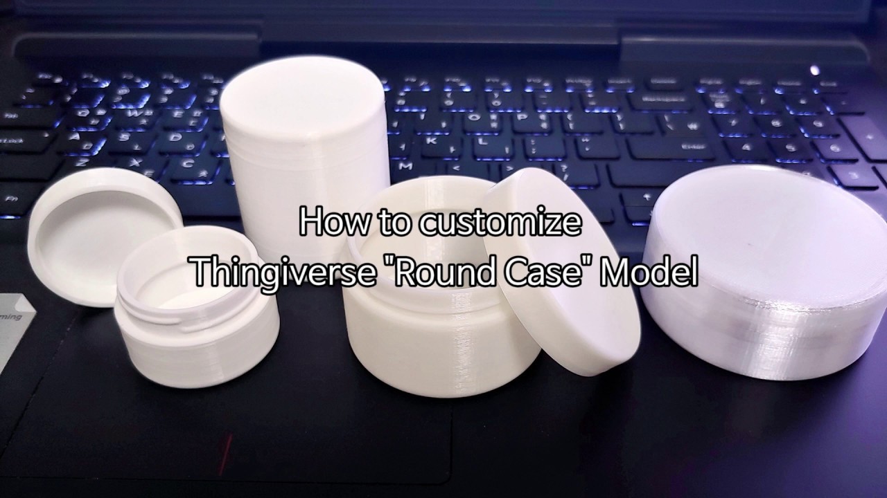 How to customize Thingiverse "Round Case" Model - YouTube