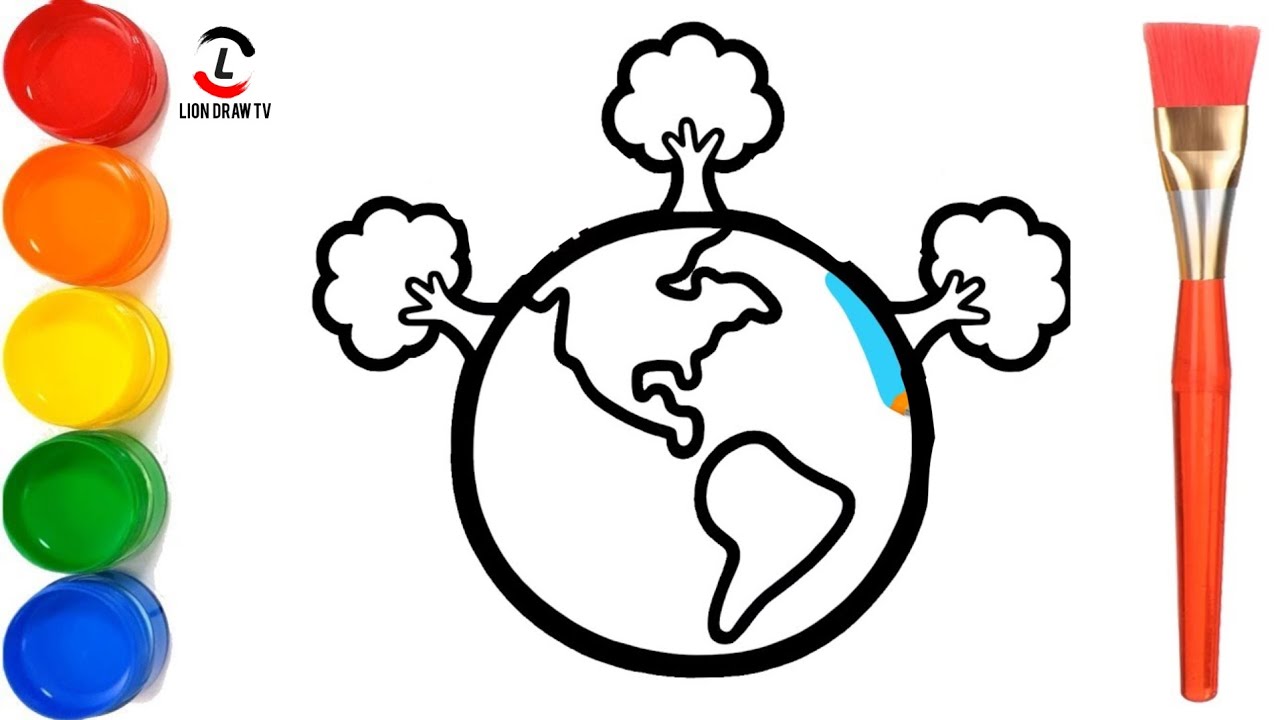 bHow to Draw earth day drawing, Painting and Coloring for Kids ...