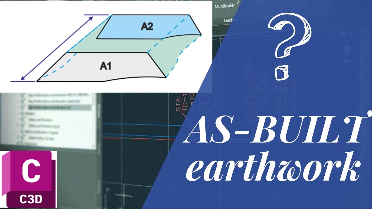 View as-built in sections (calculate earthwork) - YouTube