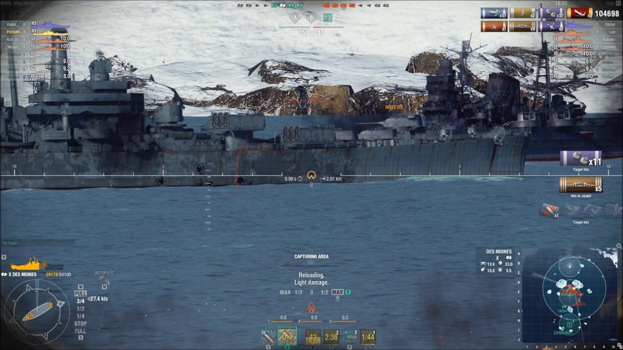 Des Moines class Heavy Cruiser ACTION!!! - YouTube