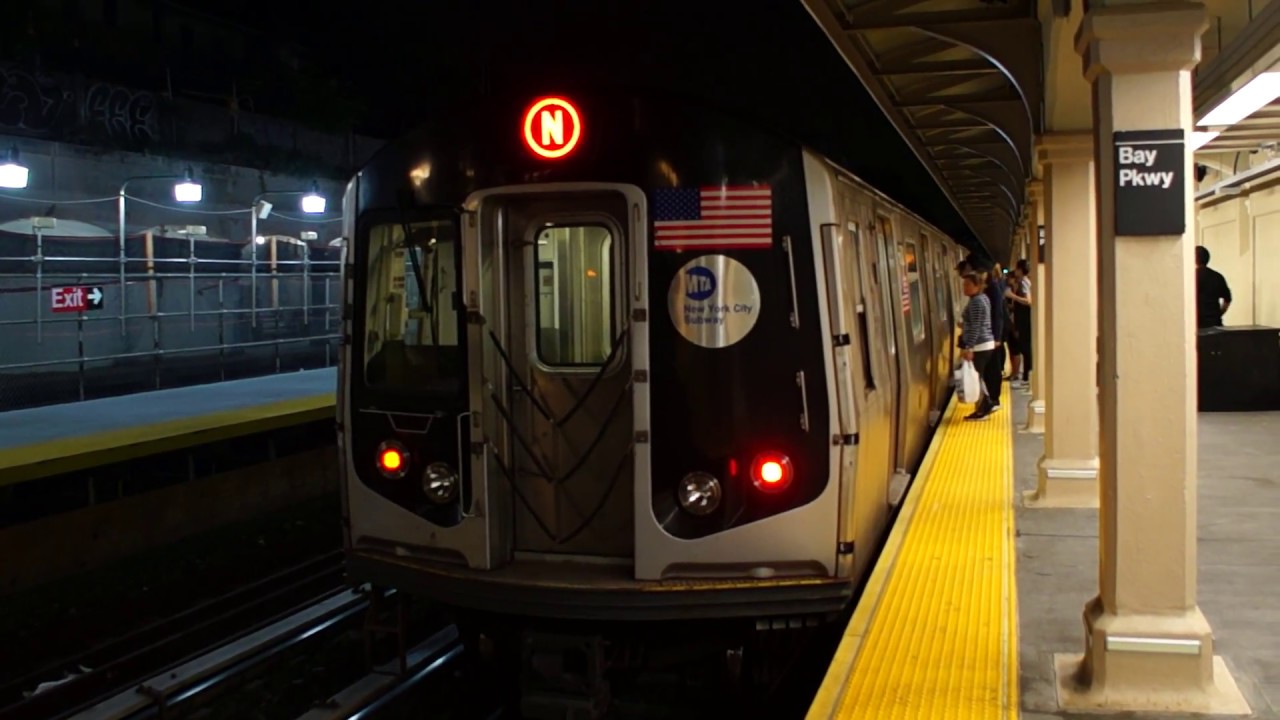 NYCT MTA R160 (N) at Bay Parkway(Sea Beach Line) - YouTube