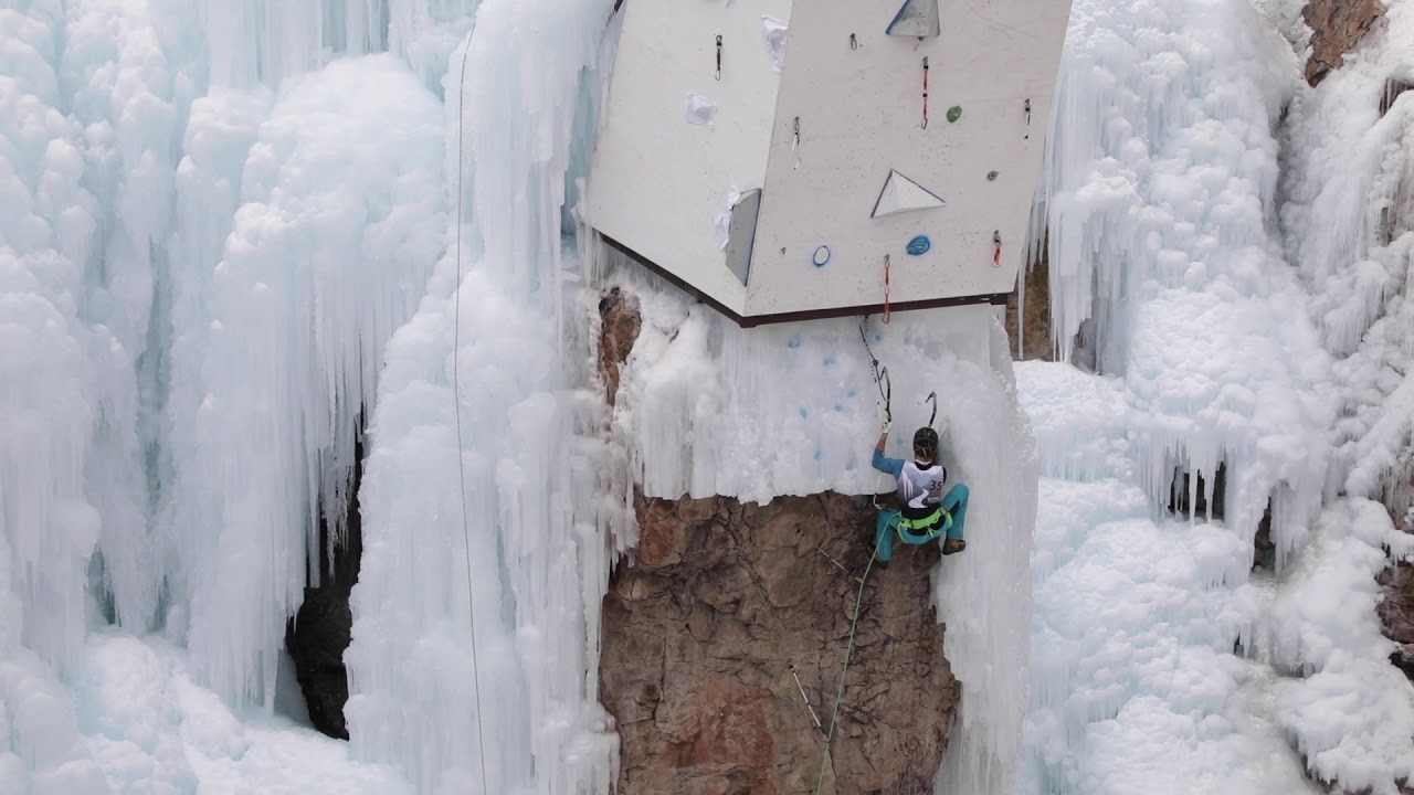 David Roetzel at Qualifying Day 1 for 2021 Ouray Elite Mixed Climbing ...