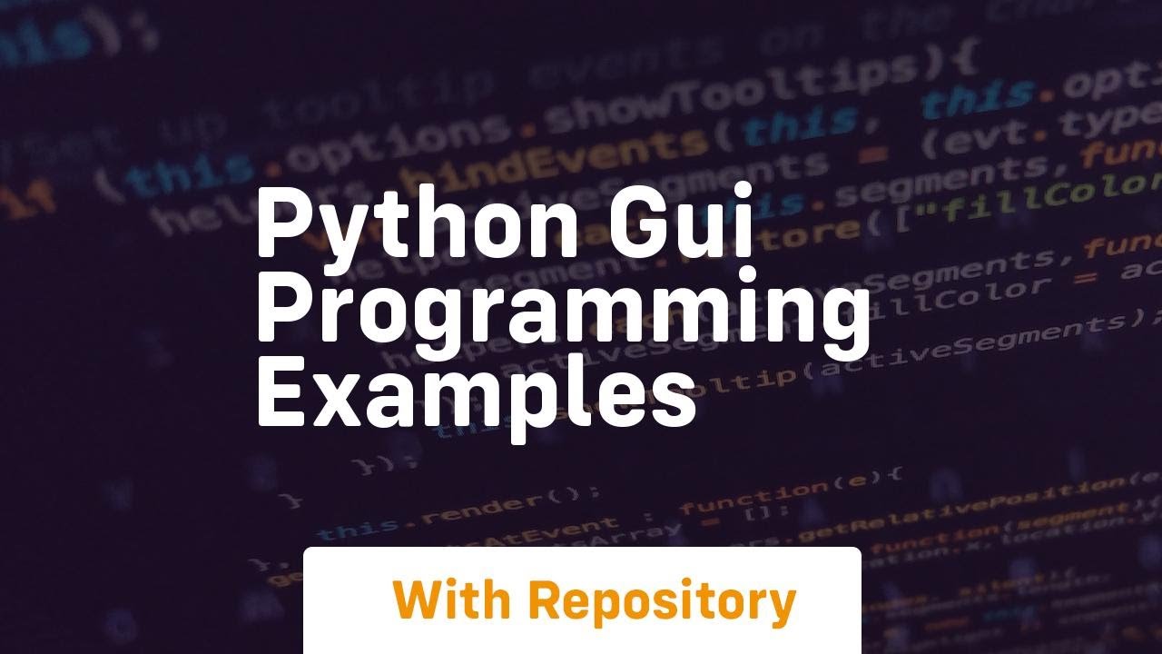 python gui programming examples - YouTube