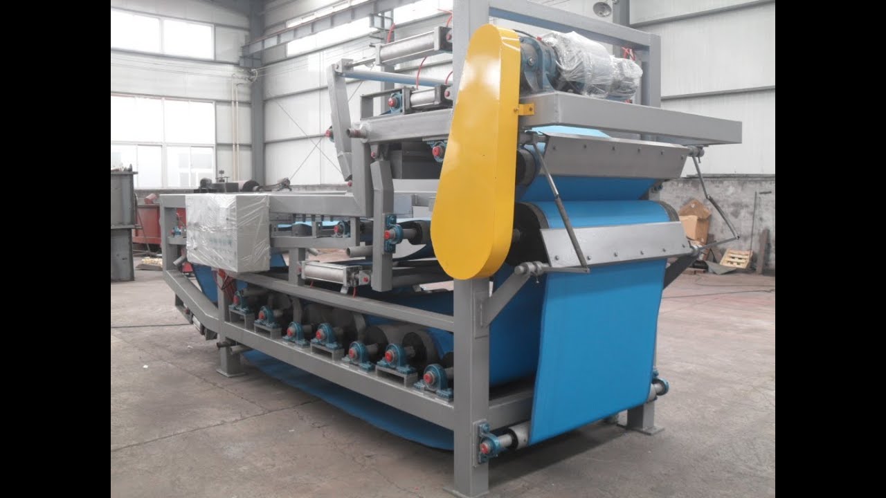 municipal wastewater treatment belt filter - YouTube