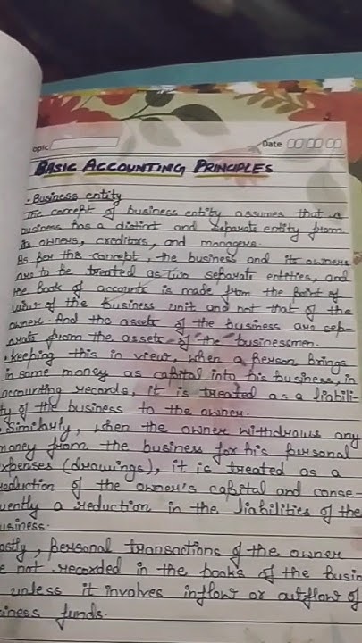 Class 11th Accounts Project file on Accounting Principles 💗__. - YouTube