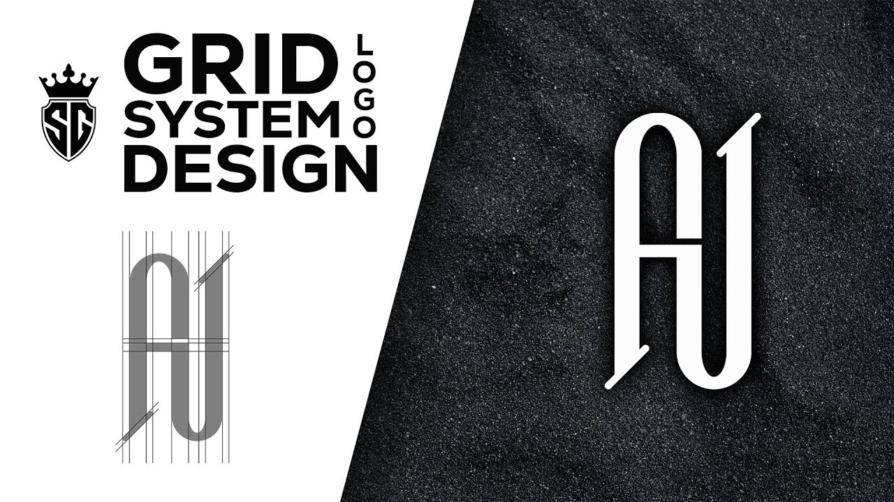 Create (AU) Letter Logo with Grid System I Step by Step Tutorial. - YouTube
