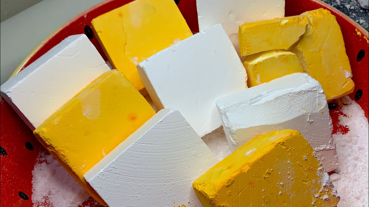 10 Blocks of Dyed Gholibn Gym Chalk Crumble | Satisfying ASMR - YouTube