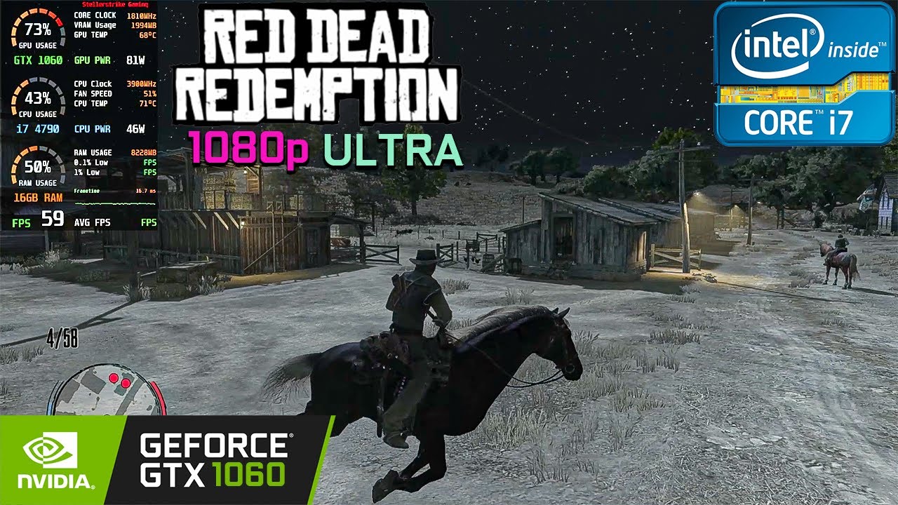 Red Dead Redemption | GTX 1060 3GB | (1080p) Ultra | Core i7 4790 ...
