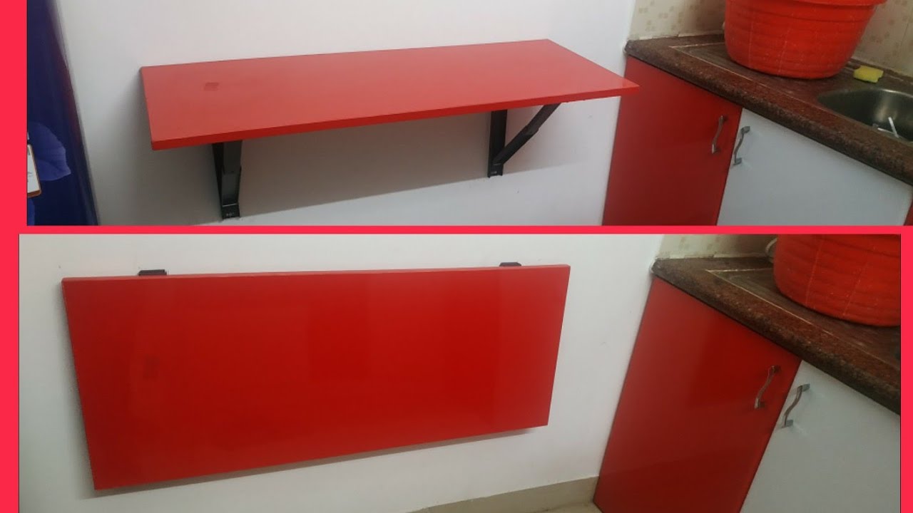Foldable Compact Table for Small Kitchen | Wall attached table in ...