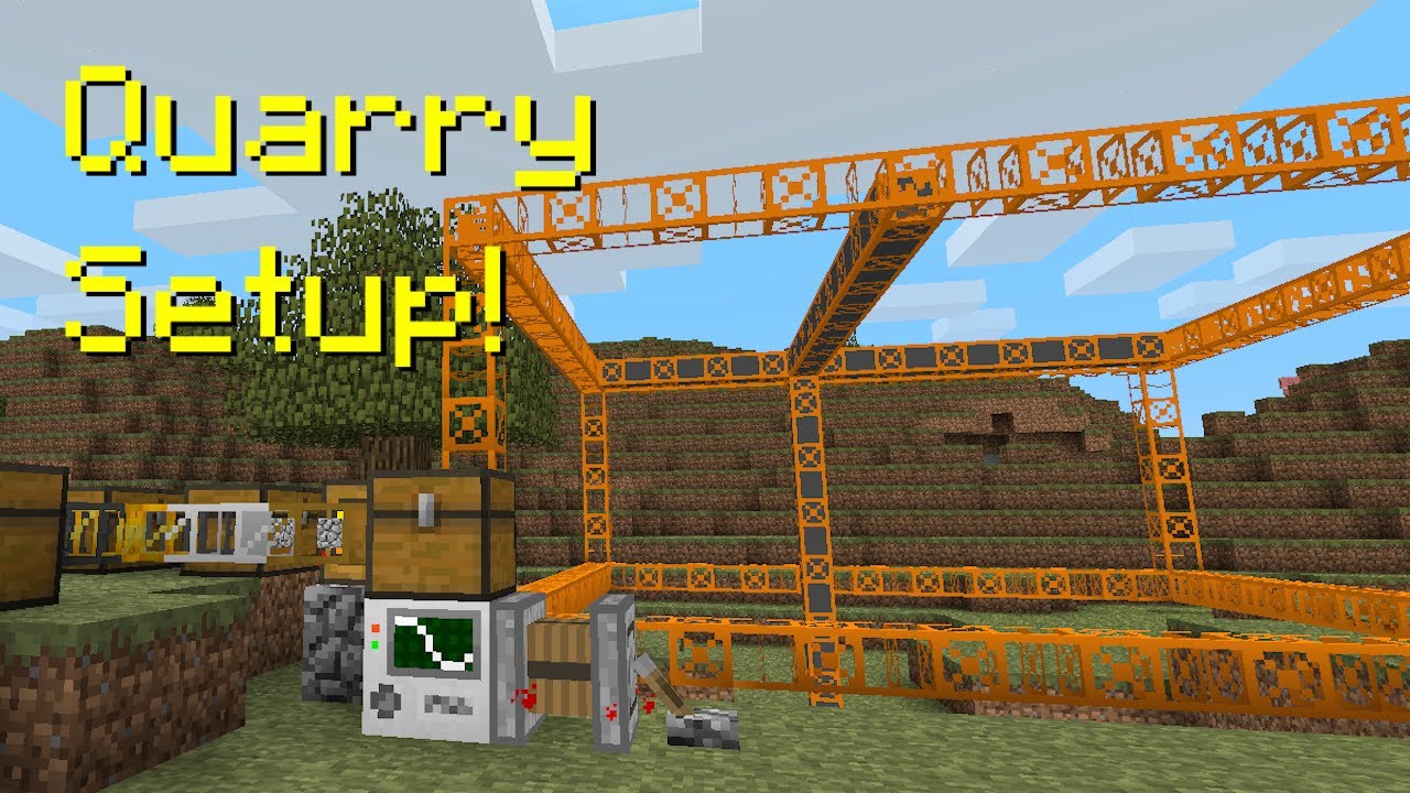 Minecraft Beta 1.7.3 - BuildCraft - Easy Quarry Setup and Pipes Guide ...