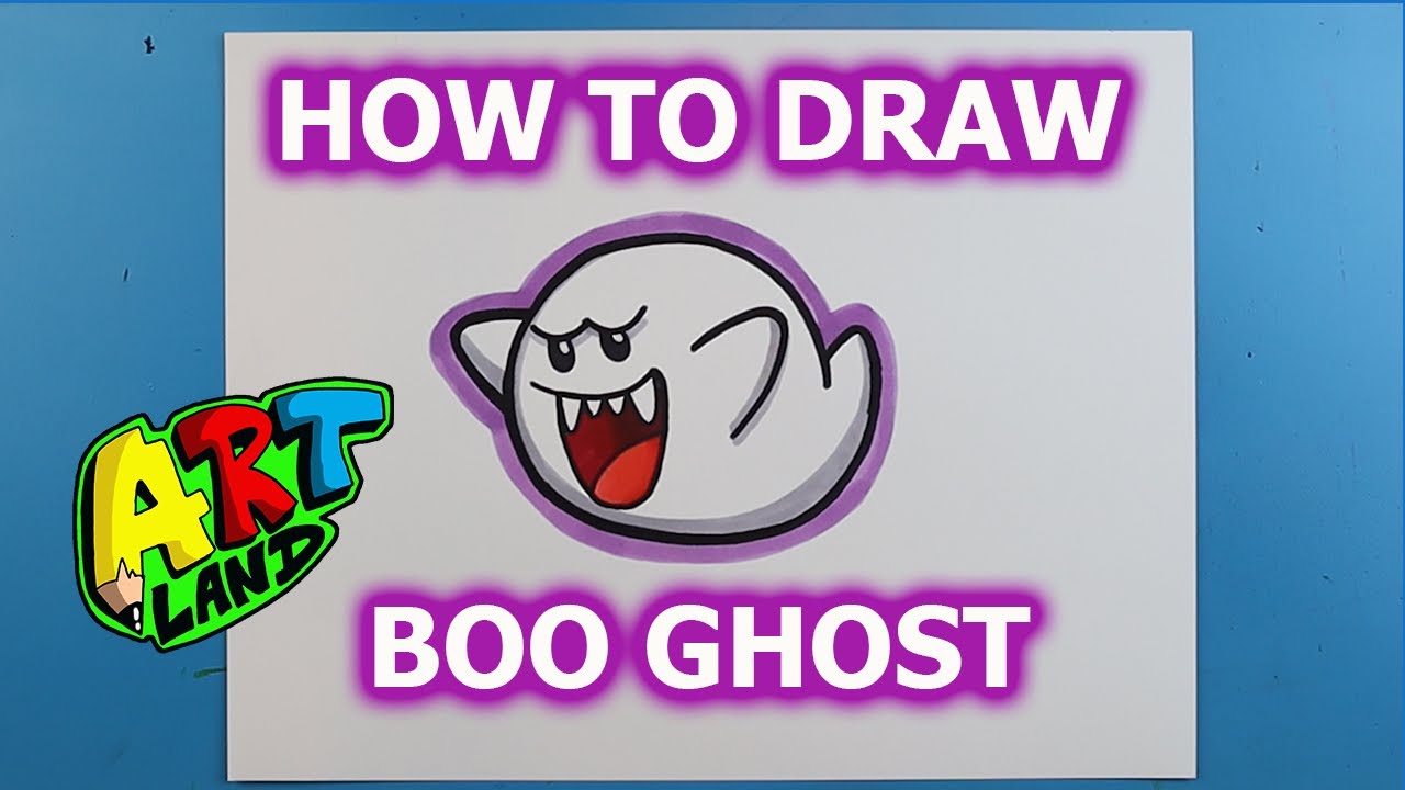 How to Draw BOO GHOST from MARIO - YouTube