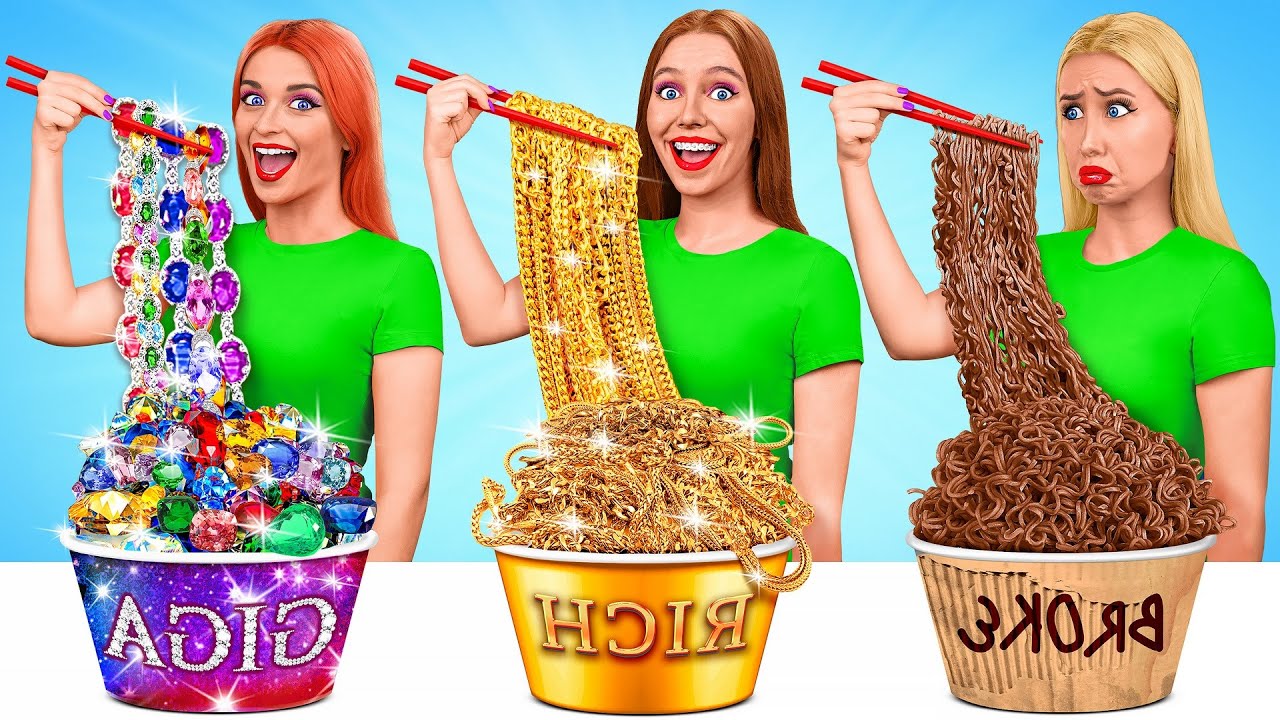 富有 vs 破产 vs 超级富豪食物挑戰 Super Hyper DO - YouTube