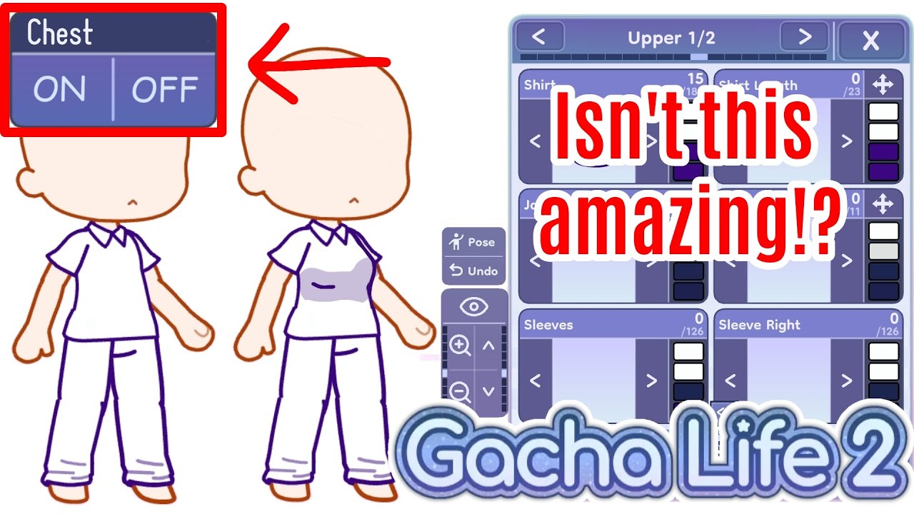 Gacha Life 2 Chest on/off button (Male & Female base) - YouTube