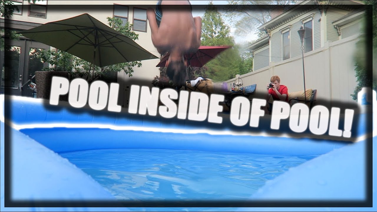 POOL FILLED WITH WATER INSIDE OF A POOL CHALLENGE!! - YouTube