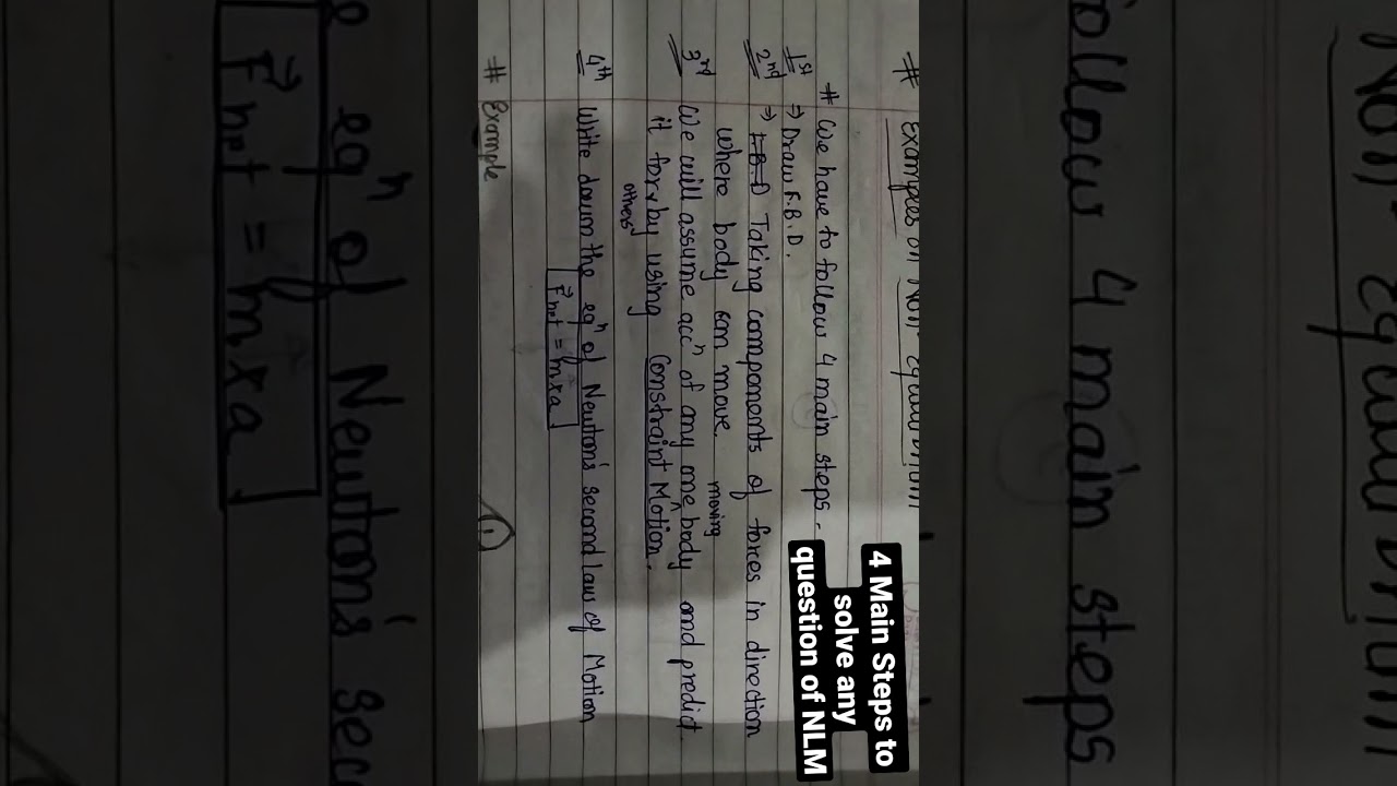 4 Steps to solve any question of NLM | Class 11 | #JEE #NLM #shorts ...