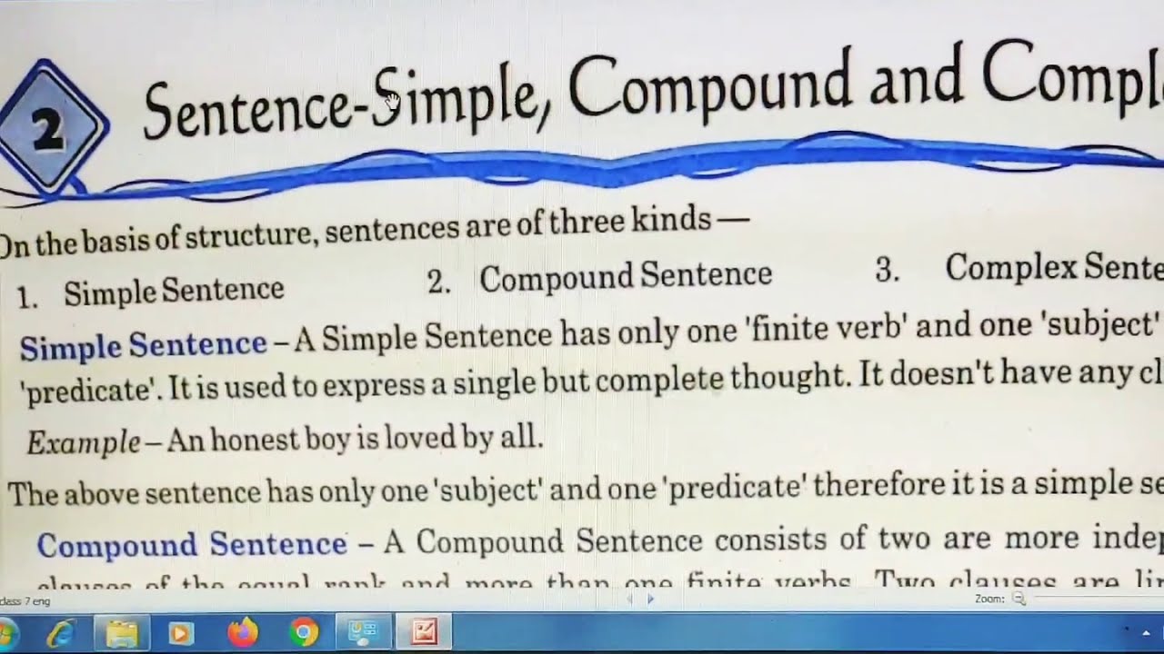 Class-7_English Grammar_Chapter-2_"Sentence - Simple,Compound and ...
