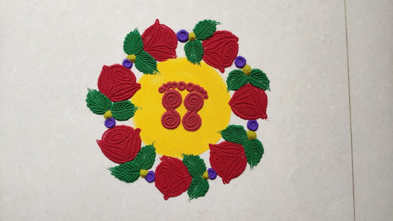 Diwali 2020 Special Beautiful Red Rose Rangoli design जो आप भी बना ...