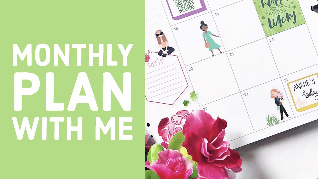 Monthly Plan With Me // March 2020 // Decorating My Monthly View // Big ...