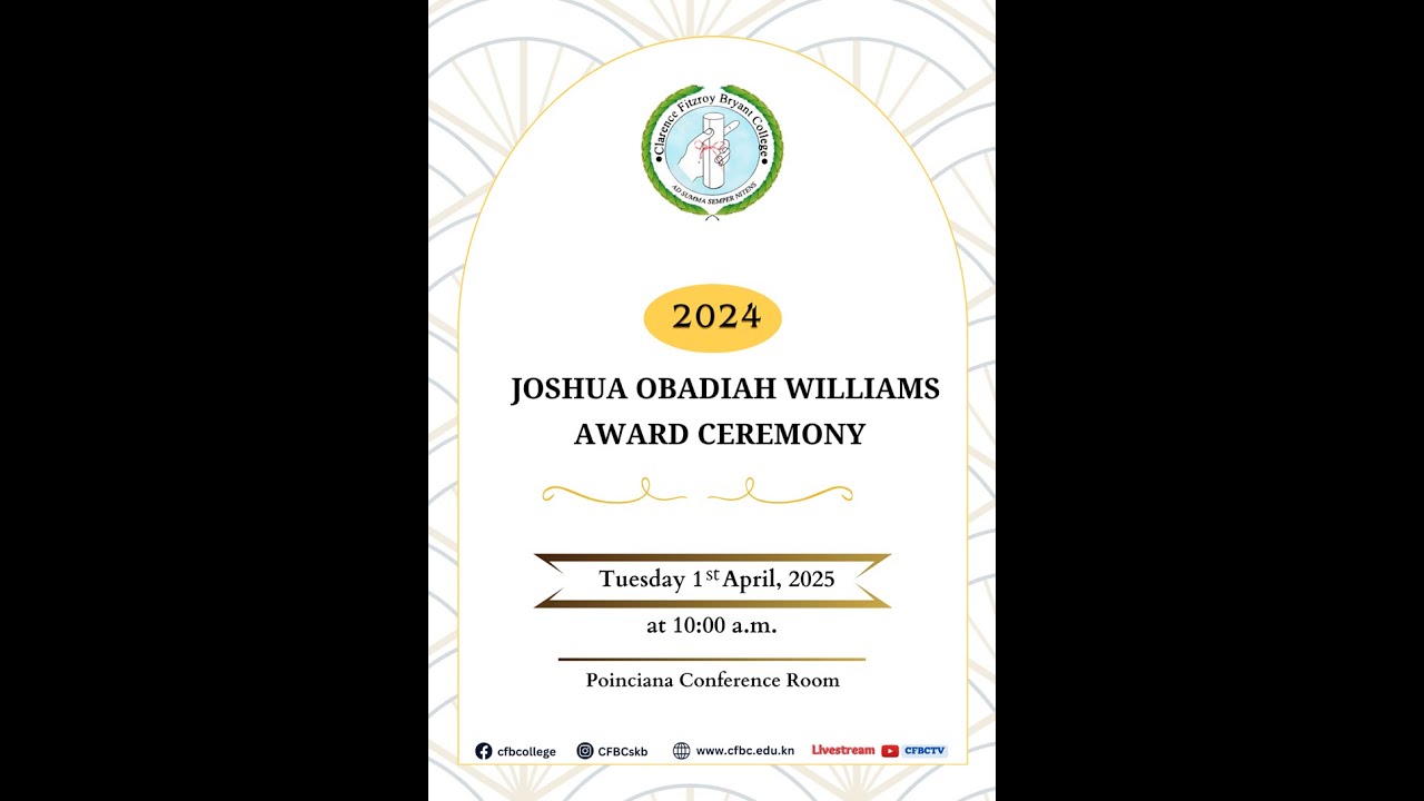 Joshua Obadiah Williams Scholarship Award - YouTube