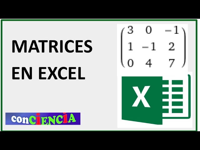 Operaciones Con Matrices En Excel Youtube