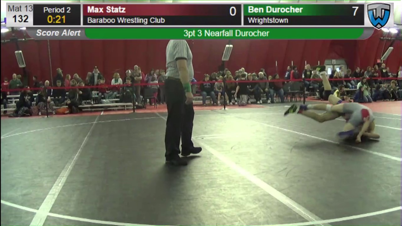 132 Ben Durocher Wrightstown vs Max Statz Baraboo Wrestling Club ...