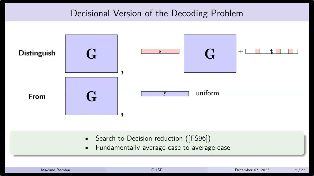 Code-Based Cryptography (Asiacrypt 2023) - YouTube