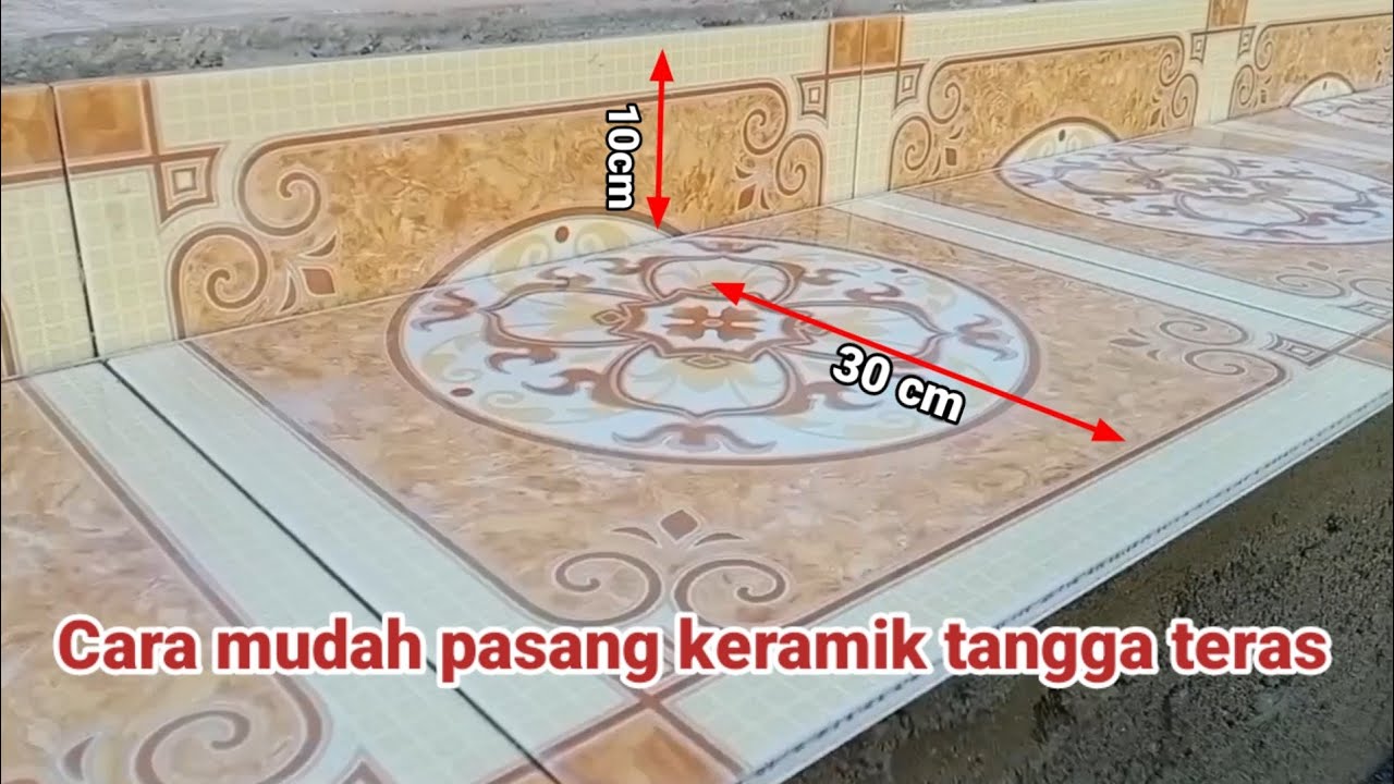 Cara mudah pasang keramik tangga teras ⁉️khusus untuk pemula - YouTube
