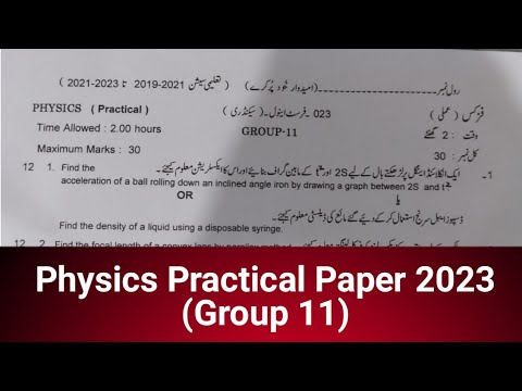 Physics Practical Paper 2023 Group 11 Class 9th & 10th - YouTube