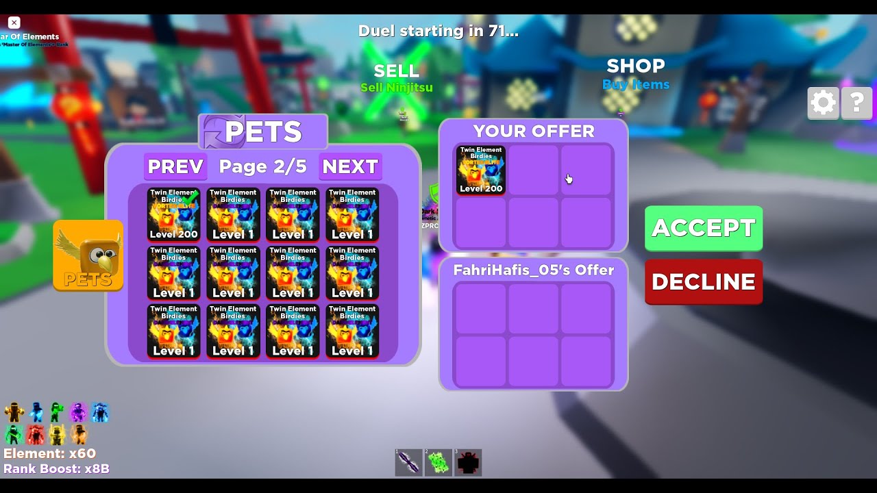 Roblox Ninja Legends Giving my Friend Vortex Elite - YouTube