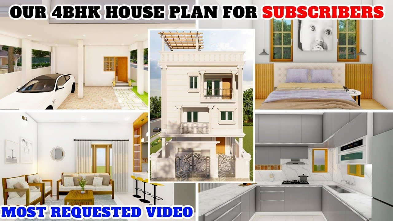 Most Requested Video 🔥நம்ம வீட்டு 3D Floor plan With interior 4 BHK ...