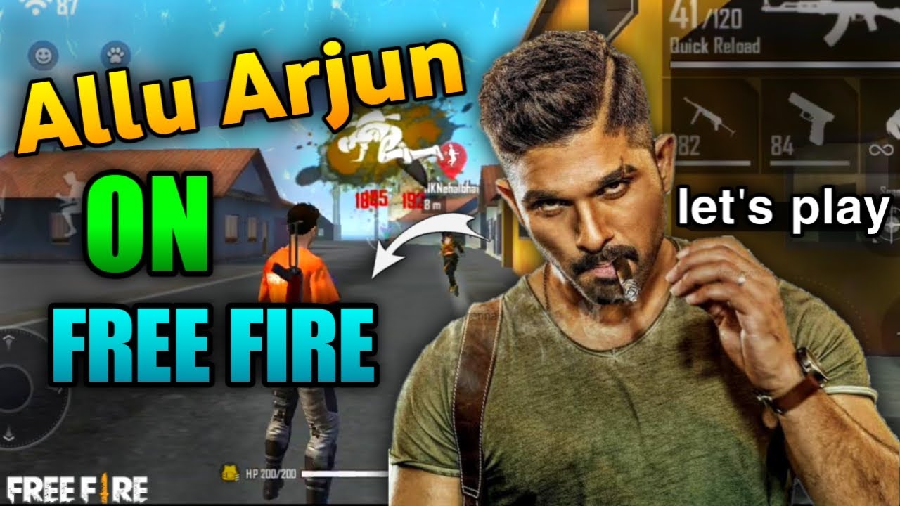 ALLU ARJUN PLAYING FREE FIRE | ALLU ARJUN ON FREE FIRE FULL GAMEPLAY ...