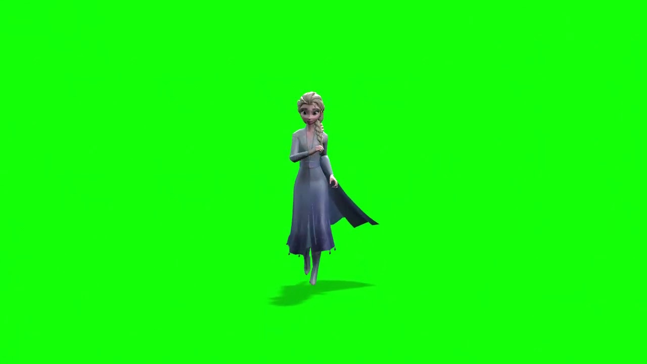 Elsa Frozen 2 Run Green Screen - YouTube