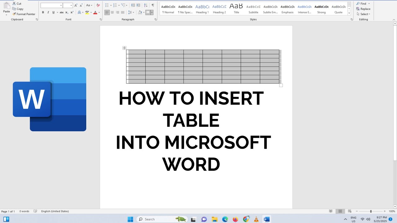 How to insert Table into Microsoft word - YouTube