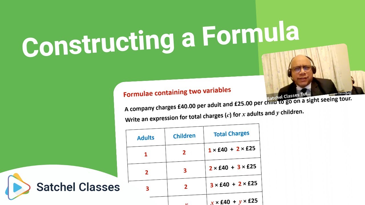 Constructing a Formula | Math | Satchel Classes - YouTube