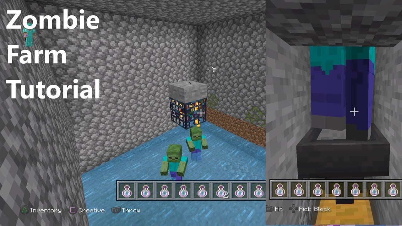 Minecraft ZOMBIE FARM tutorial easy (1.14+) - YouTube