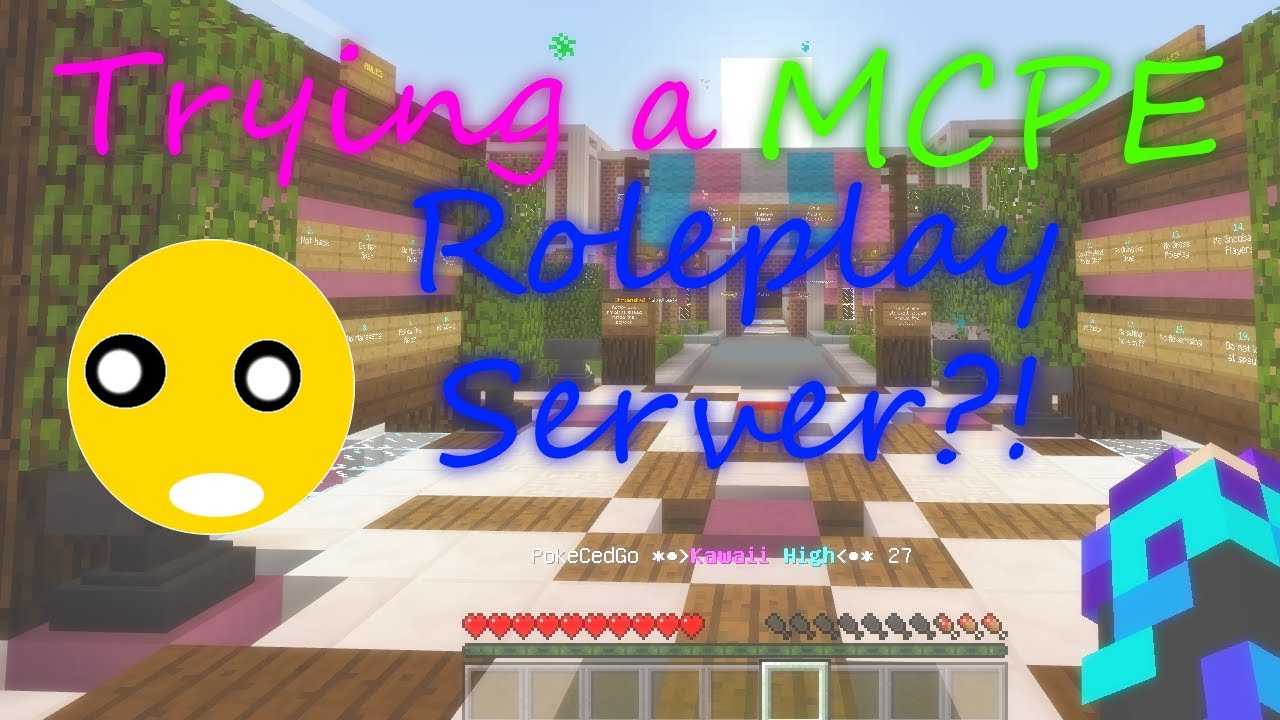 Trying a MCPE RolePlay Server?! | KawaiiHigh RP - YouTube