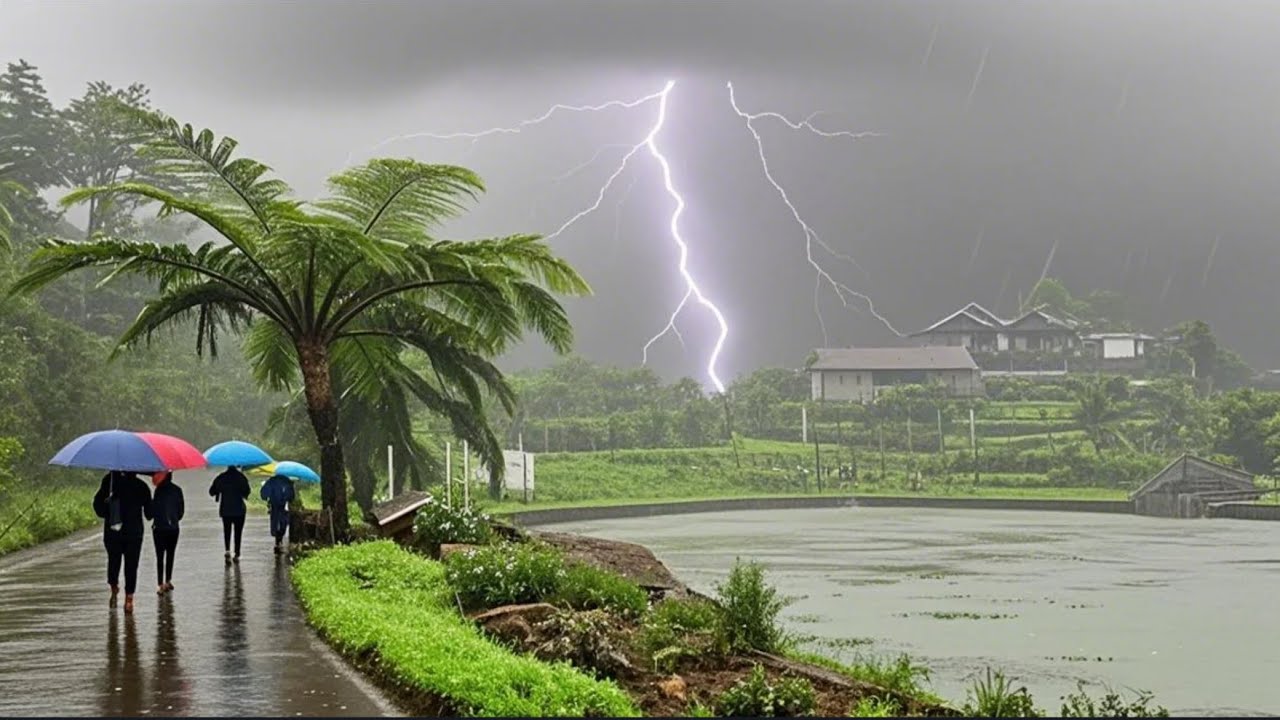 Soothing rain in beautiful green countryside||sleep in a flash - YouTube