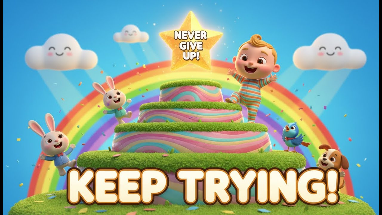 Don’t Give Up! Keep Trying Kids Song 🌈 |nursery rhymes for toddlers ...