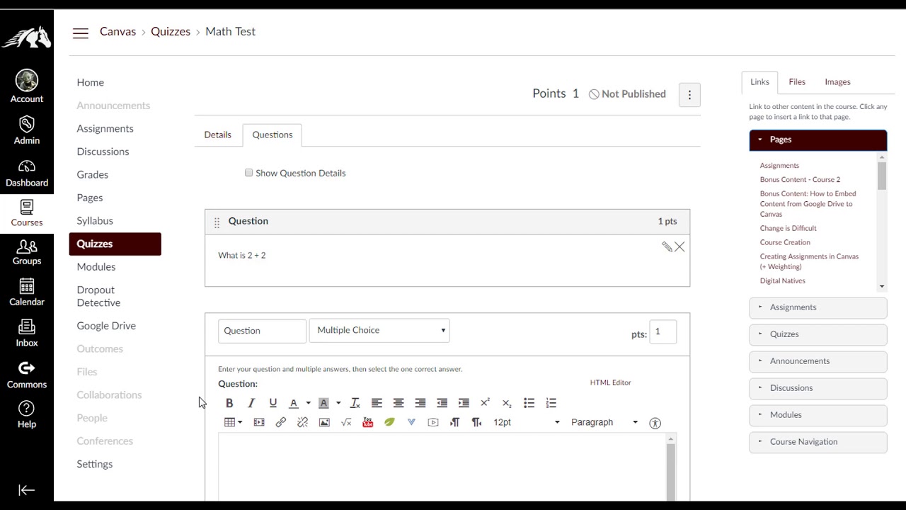 How To Create Quizzes In Canvas YouTube How To Create Quizzes In Canvas YouTube