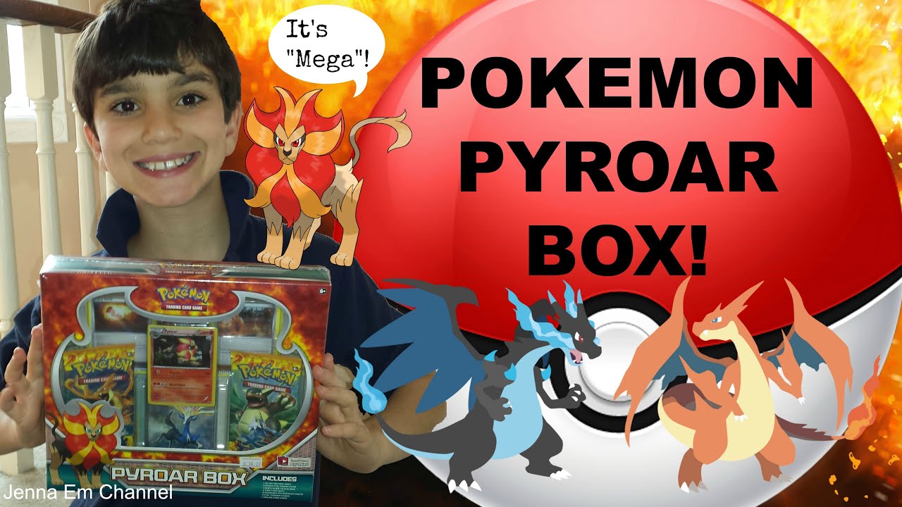 Pokemon Pyroar Box Opening #1! Mega Charizard Pull! Jenna Em - YouTube