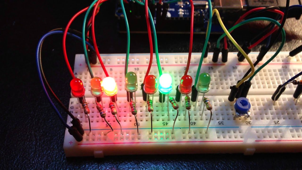 Arduino Lab 27 Disco Light Controller With Use Of Potentiometer And Photo Resistor Youtube