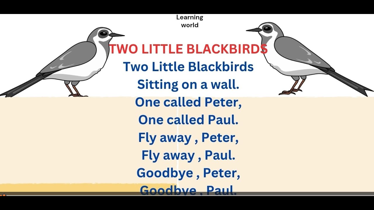 Two little blackbirds | Class one all rhymes in one video | class one ...