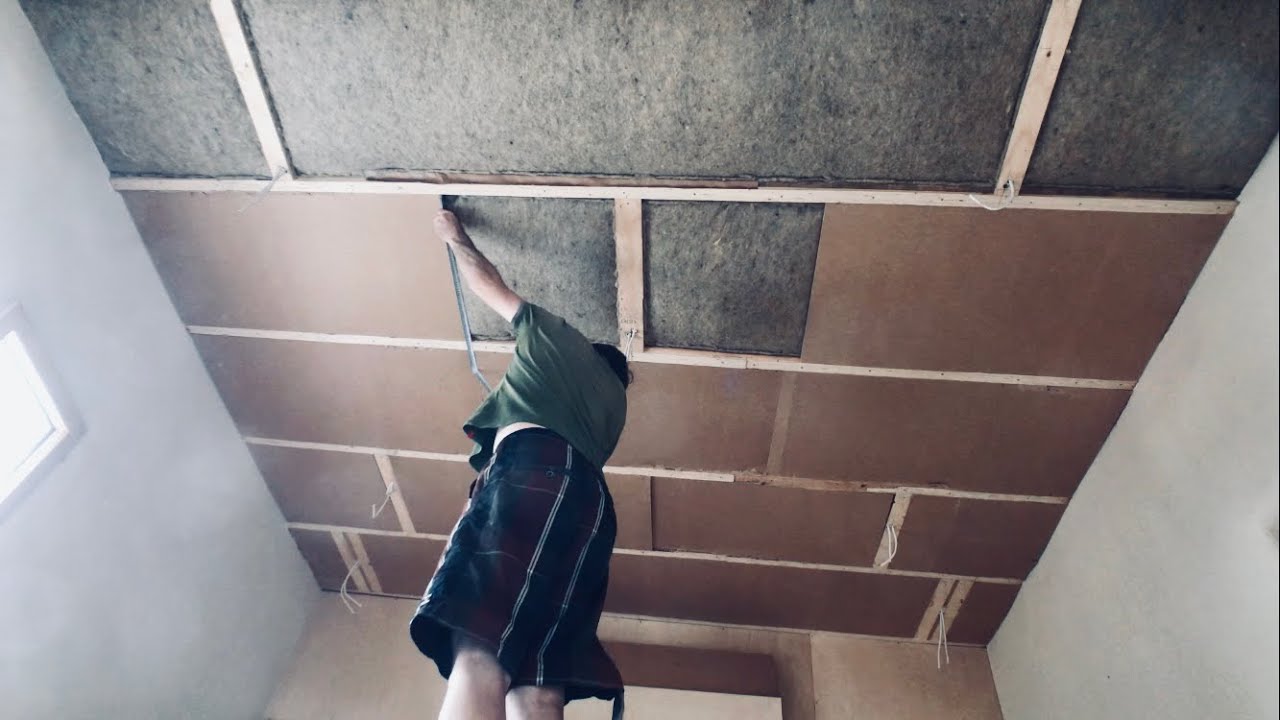 Renovation: wood fibre board on the ceiling | Timelapse - YouTube