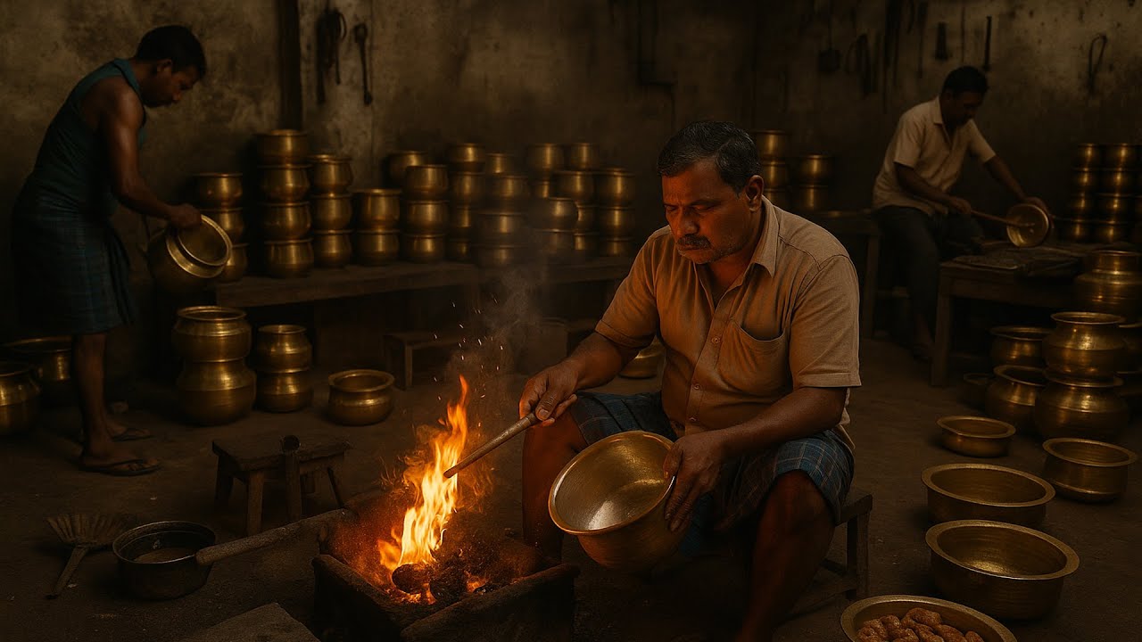 Tinning Work For Brass Utensils - ஈயம் பூசுதல் | Dying Art Of India ...