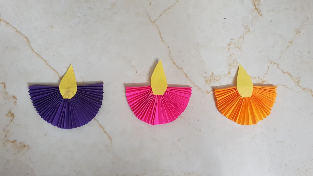 Easy Diwali Craft | DIY Diya Craft | How to make paper Diya - YouTube