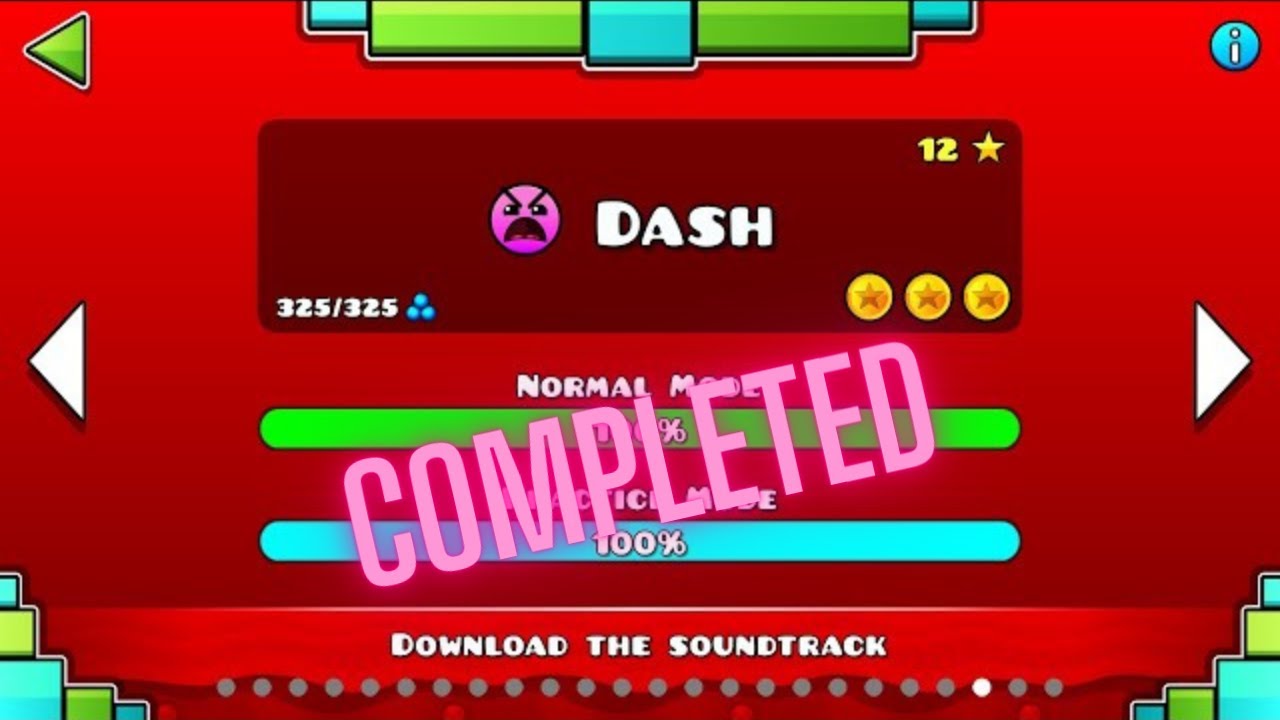 The Dash Level Completed - Geometry Dash - YouTube