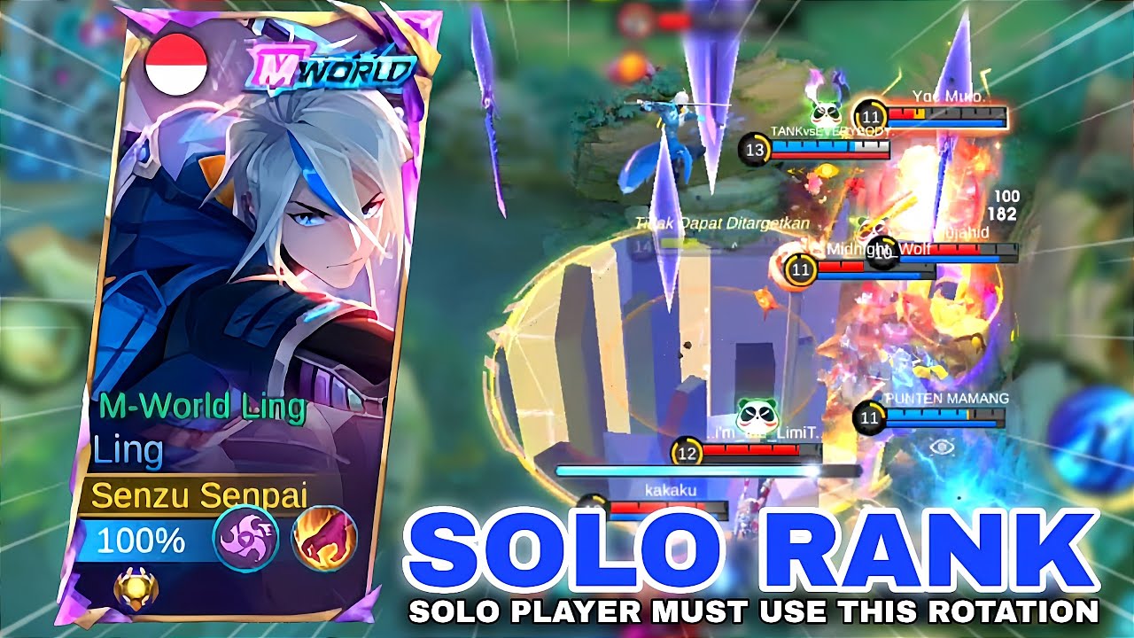 LING M-WORLD SOLO RANK RATATION ( SOLO PLAYER MUST USE THIS ROTATION ) Ling Mobile Legends - YouTube