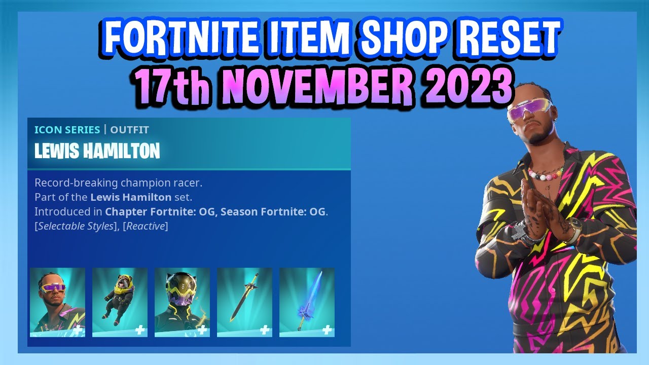 *NEW* LEWIS HAMILTON BUNDLE! (Fortnite Item Shop Reset 17th November ...